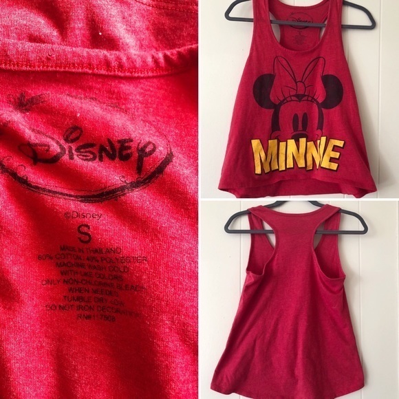 Disney | Tops | Disney Womens Razor Back Minnie Mouse Red Tank With ...